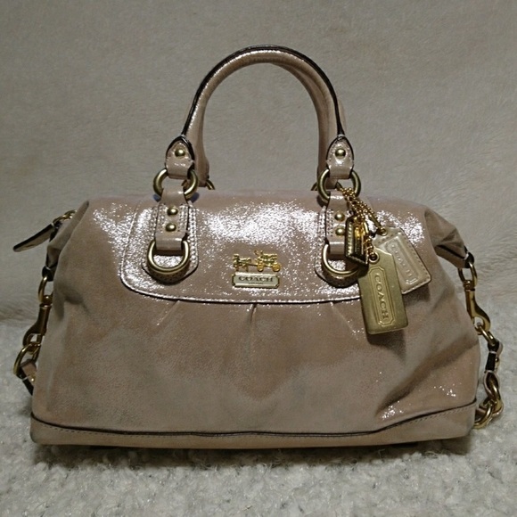 Coach | Bags | Coach Metallic Champagne Leather Purse Handbag | Poshmark